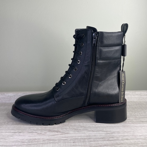Napoleoni | Shoes | Nwt Napoleoni Italian Leather Black Combat Boots Sz ...